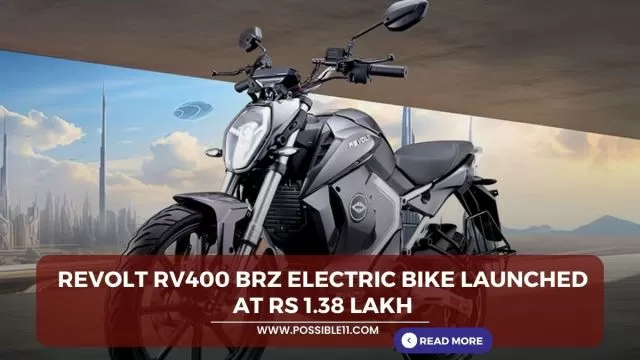 Revolt RV400 BRZ electric bike launched at Rs 1.38 lakh