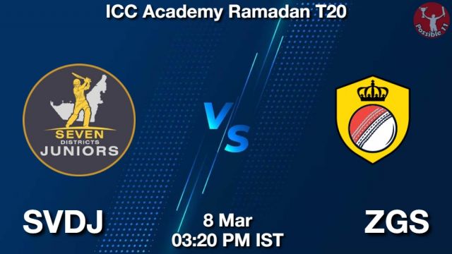 SVDJ vs ZGS Match Preview, Team Analysis, Live - Cricket - 08-Mar-2024