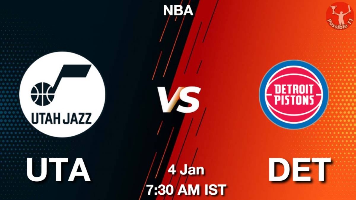 UTA vs DET Dream11 Team Prediction, Fantasy NBA Tips 04-Jan-2024