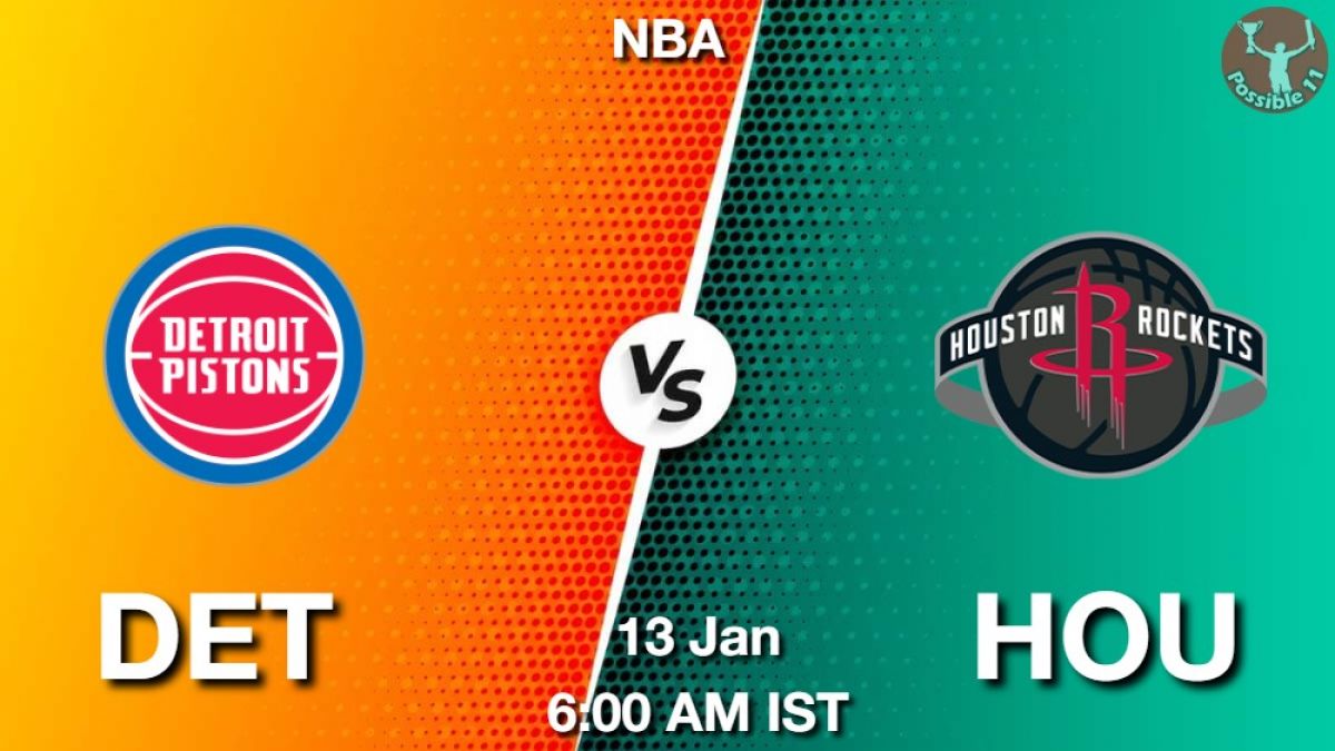 DET vs HOU Dream11 Team Prediction, Fantasy NBA Tips 13-Jan-2024